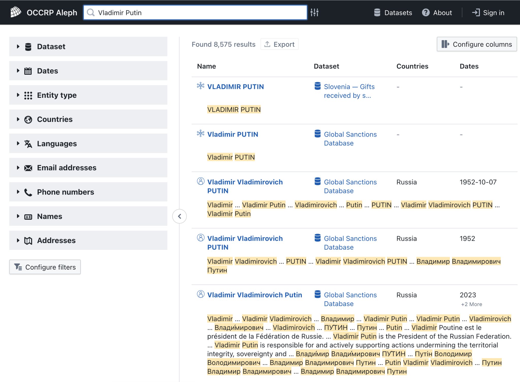 Tipsheet for Reporters: How to Get the Best from OCCRP’s Aleph – Global ...