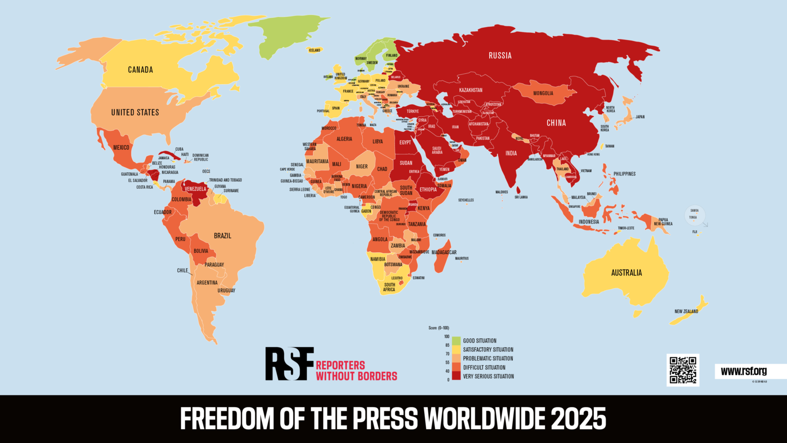 Reporters Without Borders: Global Press Freedom at Unprecedented ...